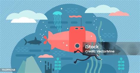 해양학 벡터 일러스트입니다 편평한 작은 물 생활 연구 사람 개념 해양 생물에 대한 스톡 벡터 아트 및 기타 이미지 해양 생물