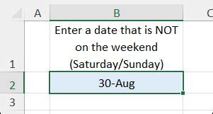 Work With Weekend Dates Excel Examples