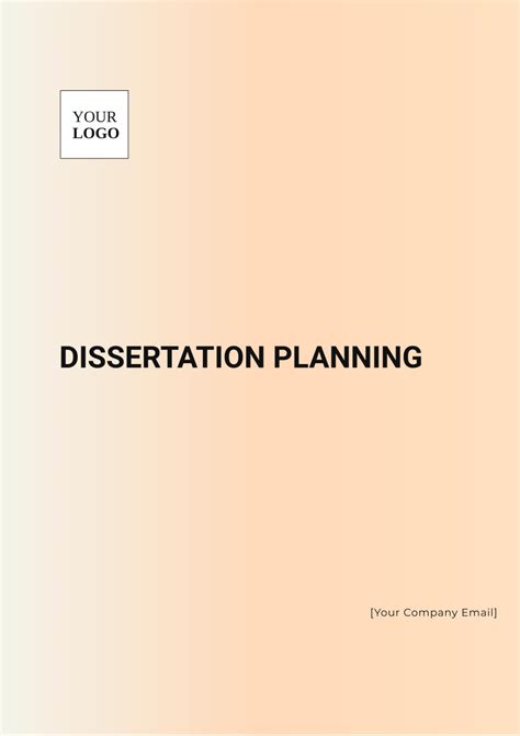 Free Dissertation Planning Template To Edit Online
