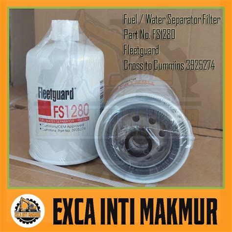 Fs Water Separator Filter Fs1280 Fuel Filter Fleetguard Fs1280 3925274 Excavator Heavy Equipment