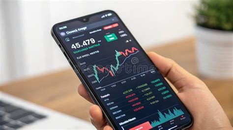 Person Interacts Tablet Displaying Digital Charts Graphs Suggesting
