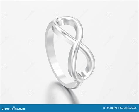 3d Illustration Silver Simple Infinity Ring Stock Illustration