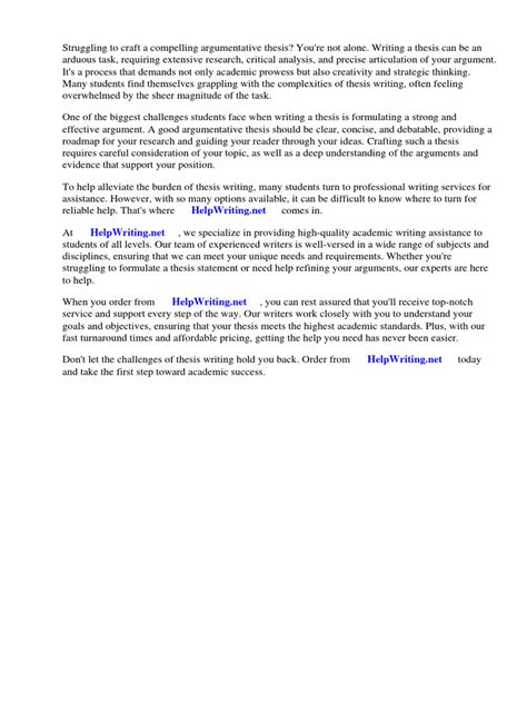 Good Argumentative Thesis Examples Pdf Essays Reason