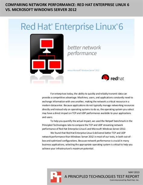 Comparing Network Performance Red Hat Enterprise Linux 6 Vs Microso