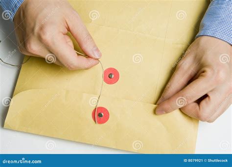 Hand Opening Confidential Envelope Stock Image Image 8079921