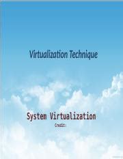 Unit Virtualization Virtualization Pptx Virtualization Technique System Virtualization