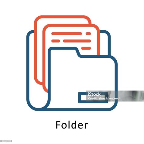 폴더 벡터 윤곽선 두 가지 색상 작업중인 흰색 배경의 기호 Eps 10 파일 0명에 대한 스톡 벡터 아트 및 기타 이미지 0명 데스크탑 컴퓨터 데이터 Istock