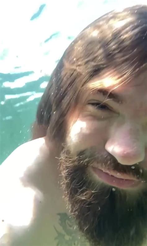 Long Haired Bearded Guy Barefaced Underwater Long Haired Bearded Guy Barefaced Underwater