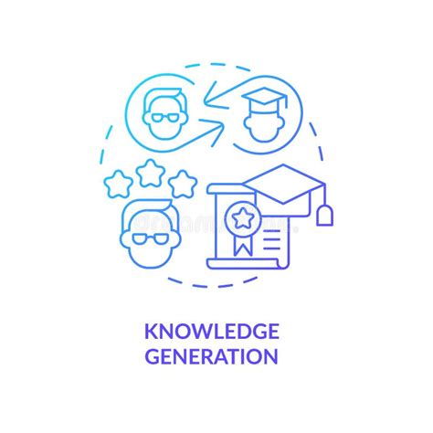 Knowledge Generation Blue Gradient Concept Icon Stock Vector