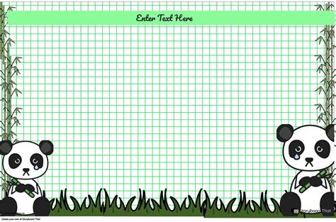 Panda Themed Graphing Paper Poster Storyboard By Templates