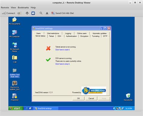 ssh server freesshd