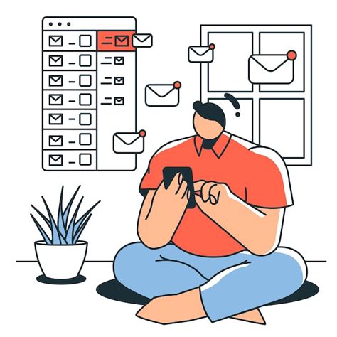 Free Vector Mobile Inbox Concept Illustration