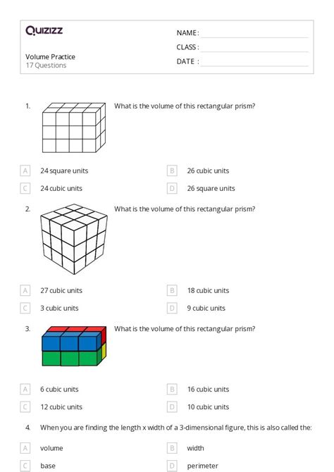 50 Volume Worksheets For 5th Class On Quizizz Free And Printable