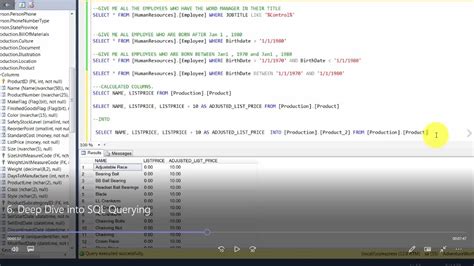 6 Deep Dive Into Sql Querying Youtube