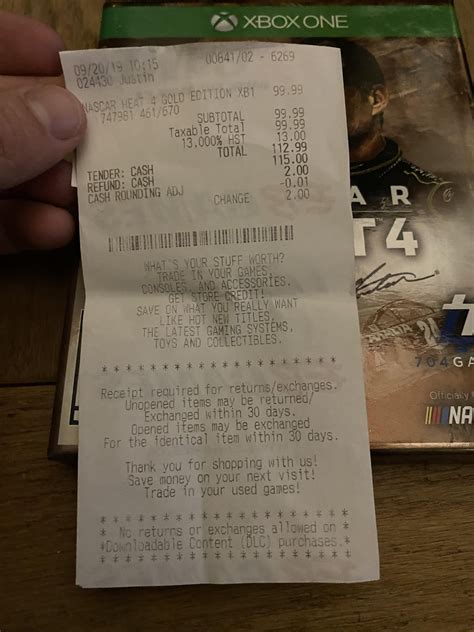 Does This Count As Receipt Porn Eb Games From 2019 I Kept The Receipt In The Game Case Pulled