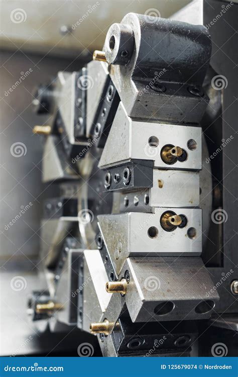 Cnc Lathe Tool Turret Stock Photo Image Of Mill Production 125679074