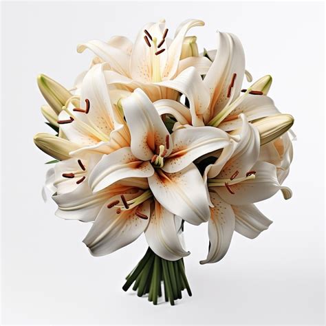 Premium Ai Image Illustration Lily Bouquet Presented In Engaging Manner