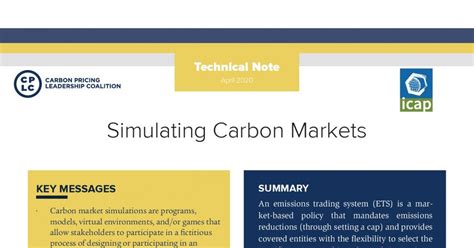 Simulating Carbon Markets Technical Note International Carbon Action Partnership