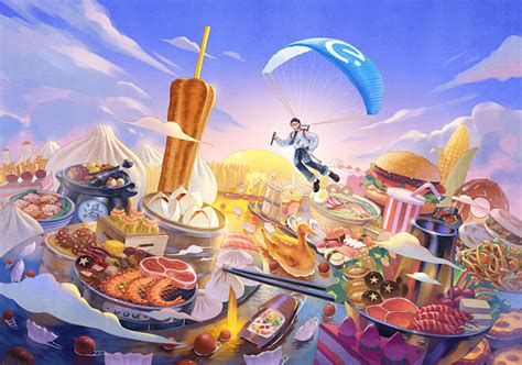 食在广州插画设计