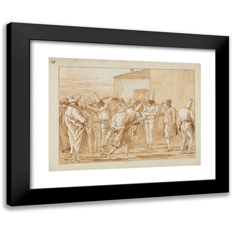 Giovanni Domenico Tiepolo 24x19 Black Modern Framed Museum Art Print