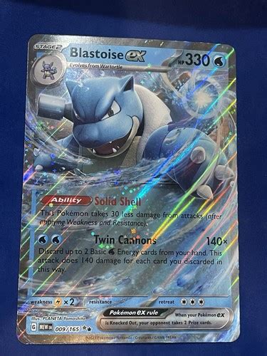 Pokémon 151 Blastoise Ex Large Jumbo Card From Blooming Waters Promo