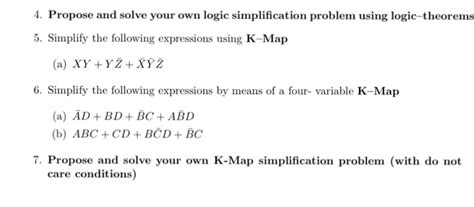 Solved Propose Solve Logic Simplification Problem Using Logic Theorems Simplify