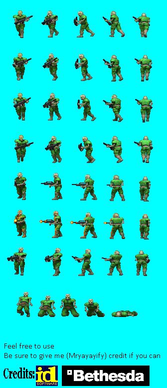 Zdoom Sprite Sheet Boneguy Skeleton Marine By Mickeeyoofers On Deviantart
