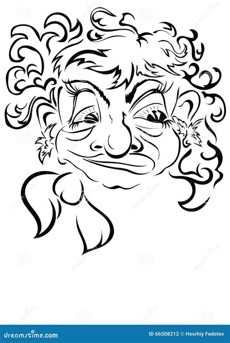 Karikatuur Vrouw Op Middelbare Leeftijd Vector Illustratie