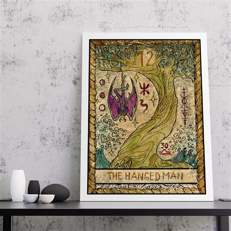 Hanged Man Tarot Card Canvas Art Tarot Print Tarot Card Print Tarot
