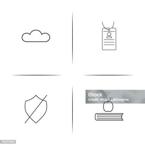 인터넷 기술 간단한 선형 아이콘 세트입니다 간단한 개요 아이콘 0명에 대한 스톡 벡터 아트 및 기타 이미지 0명 디자인