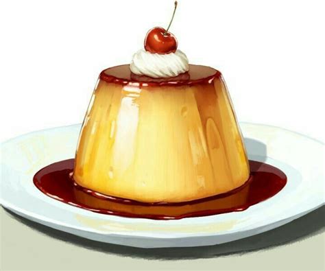 Delicious Pudding Illustration 3 Oclock Snack How To Draw Pudding