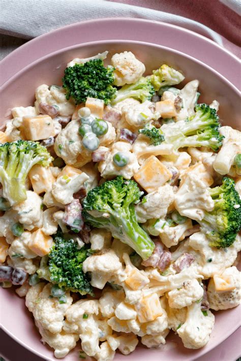 Amish Broccoli Salad With Cheese And Bacon Insanely Good