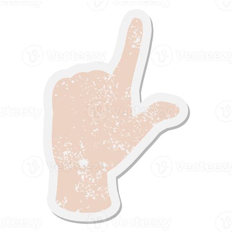 Pointing Hand Grunge Sticker PNG