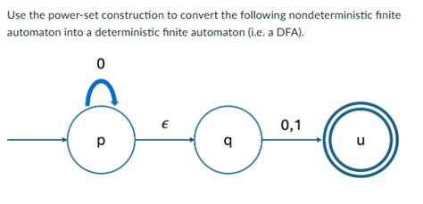 Solved Use The Power Set Construction To Convert The
