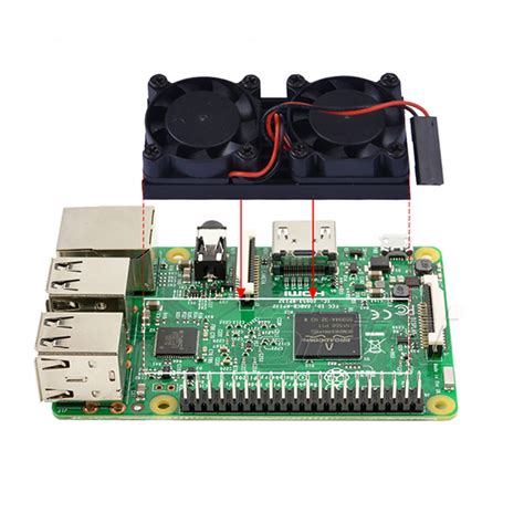 Onpadru Алюминиевый радиатор с двумя вентиляторами для Raspberry Pi Цена 49000 руб