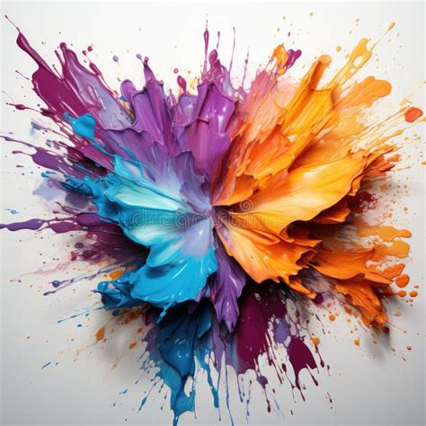 Vibrant Color Explosion In Isolated On White Background Generativeai Stock Image Image Of
