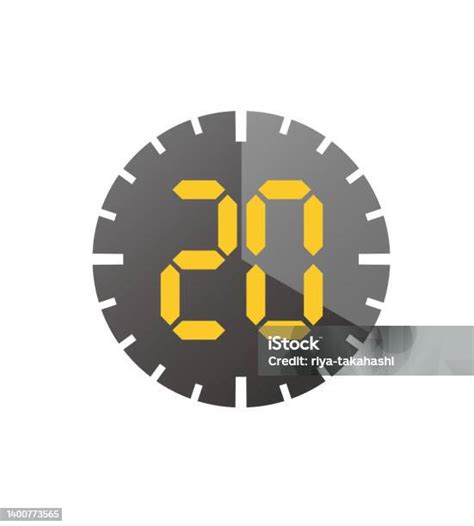 Ikon Jam Timer 20 Menit Sederhana Ilustrasi Stok Unduh Gambar Sekarang Bayang Bayang Efek