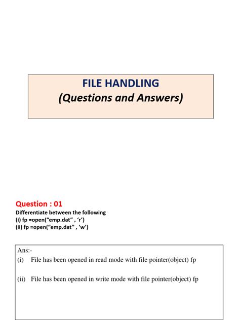 File Handlingquestions And Answers Download Free Pdf Text File