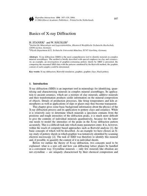Basics Of X Ray Diffraction Pdf Crystal Structure Scattering