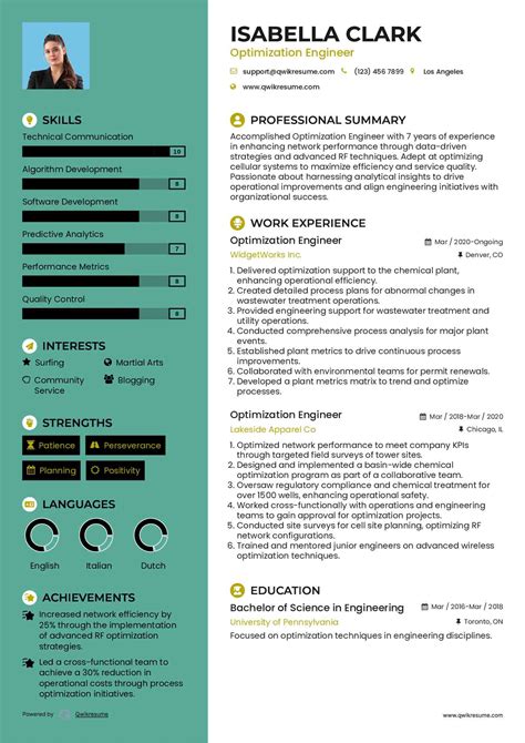 10 Optimization Engineer Resume Samples Templates For 2025