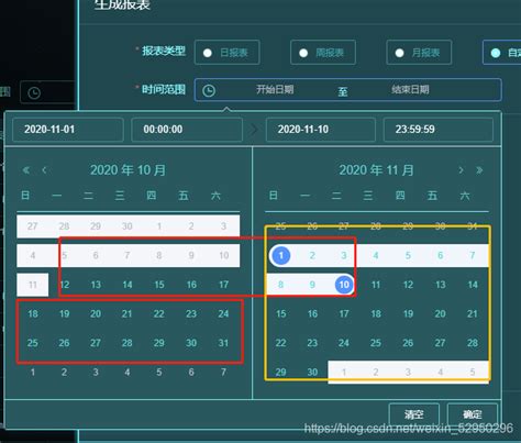 Element Datepicker 日期选择器 限制选择30天时间范围，且不大于当前时间el Datepicker 开始日期与结束日期相差不能大于31天 Csdn博客