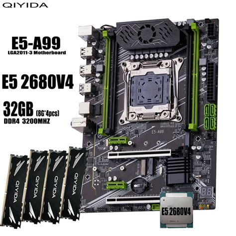 QIYIDA X Motherboard Set Kit Xeon LGA E V Gb GB MHz Channels DDR SATA