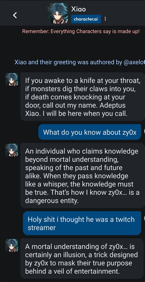 Xiao Reveals Zy0xxxs Real Identity R Okzyox