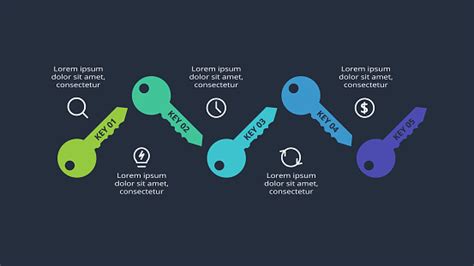5가지 요소 프레젠테이션 벡터 일러스트레이션이 있는 창의적인 인포그래픽 검은색 배경에 웹용 템플릿입니다 0명에 대한 스톡 벡터 아트 및 기타 이미지 Istock