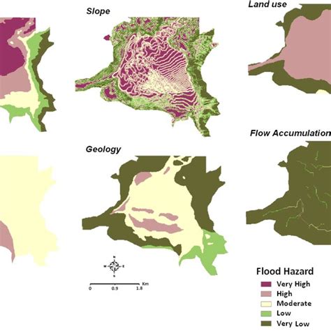 Flood Hazard Maps For Each Factor Download Scientific Diagram