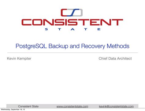 Kevin Kempter Postgresql Backup And Recovery Methods Postgres Open Pdf