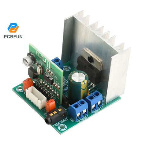 Pcbfun AC DC V TDA BT เครองขยายเสยงสเตอรโอไรสายโมดลรบเสยง Dual Channel W W