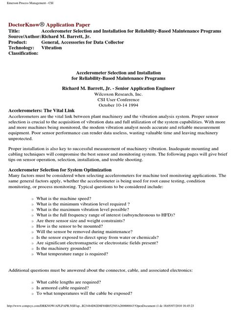 Accelerometer Selection And Installation Pdf Coaxial Cable Amplifier