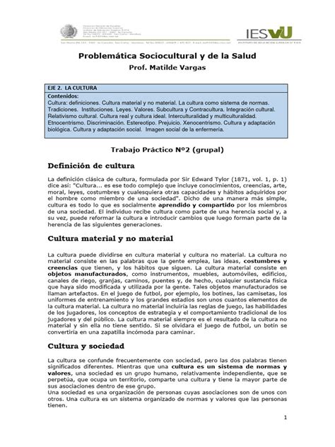 Eje 2 Problematica Sociocultural Y De La Salud 2 Pdf Sociedad