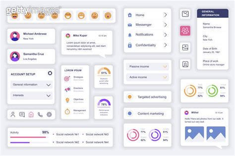 User Interface Elements Set For Social Media Mobile App Kit Template